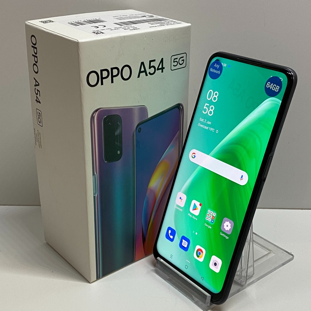 Oppo A54 5G Unlocked Model CPH2195 64GB in Fluid Black Boxed - Own4Less